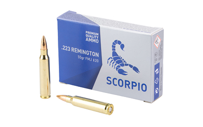 SCORPIO AMMO 223REM 55GR FMJ 20/1000 - Askew Arms